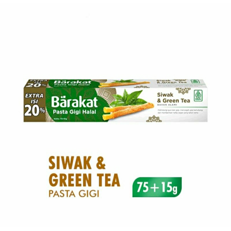 Jual Barakat Siwak & Green Tea Pasta Gigi Halal 75g | Shopee Indonesia