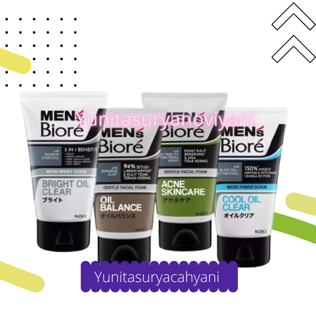 Jual MEN'S BIORE men Facial Foam Non Scrub Oil Balance | Acne Skincare 100g sabun cuci muka cowo ...