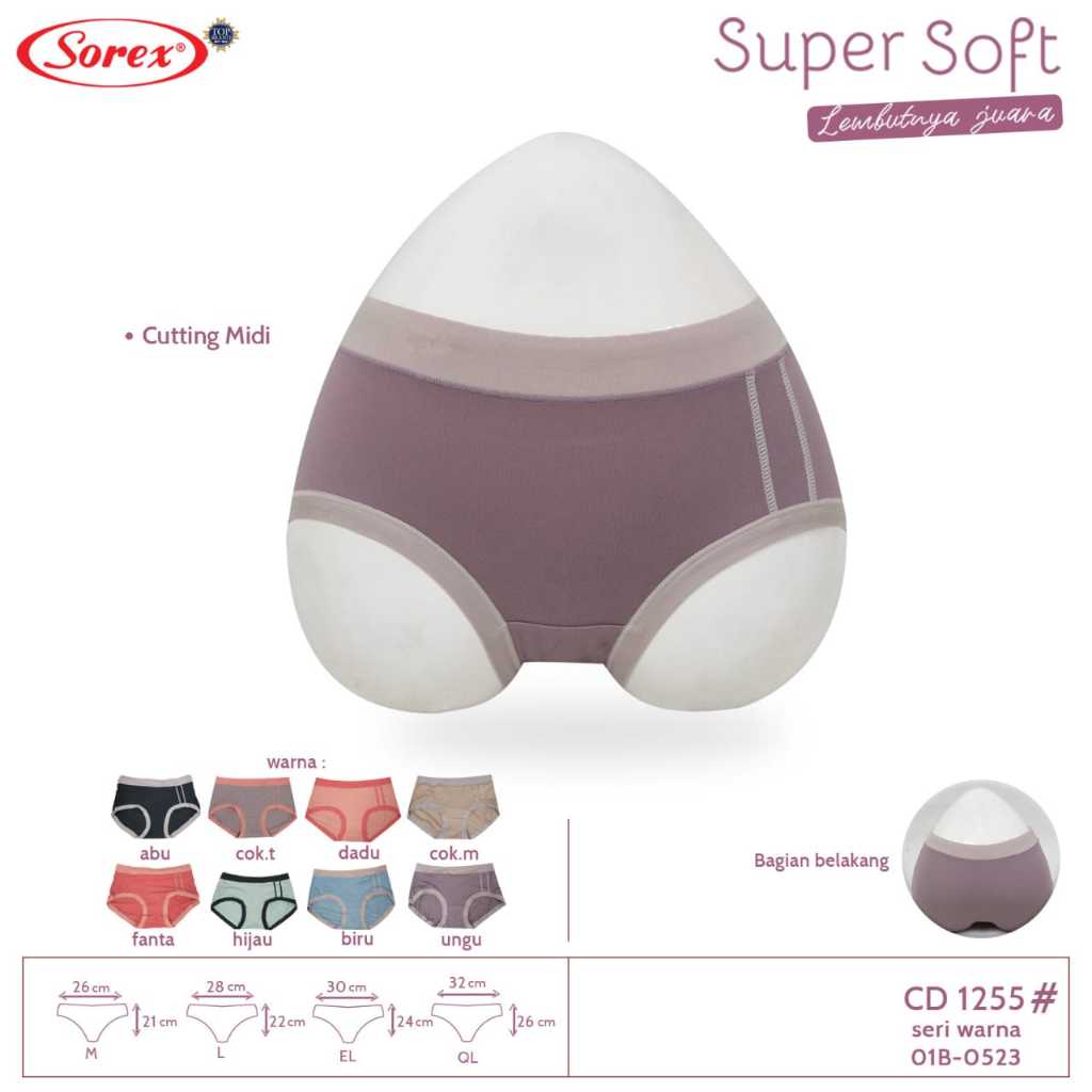 Jual Cd Sorex Super Soft 1255 Basic Celana Dalam Wanita Cutting Midi Original | Shopee Indonesia