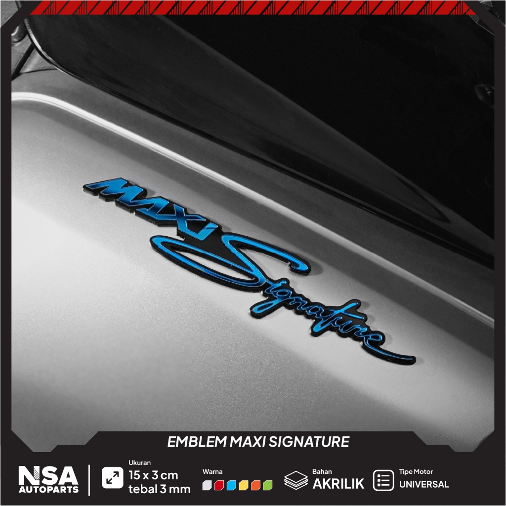 Jual EMBLEM MAXI SIGNATURE LOGO MAXI SIGNATURE AEROX MAXI SIGNATURE ...