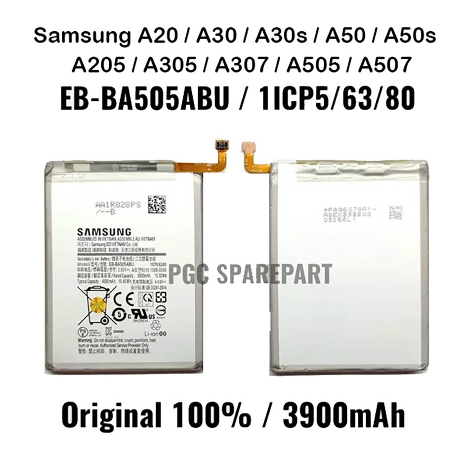 Jual Baterai Ori 100% Samsung Galaxy A20 / A30 / A30s / A50 / A50S / EB-BA505ABU / A205 / A205F ...
