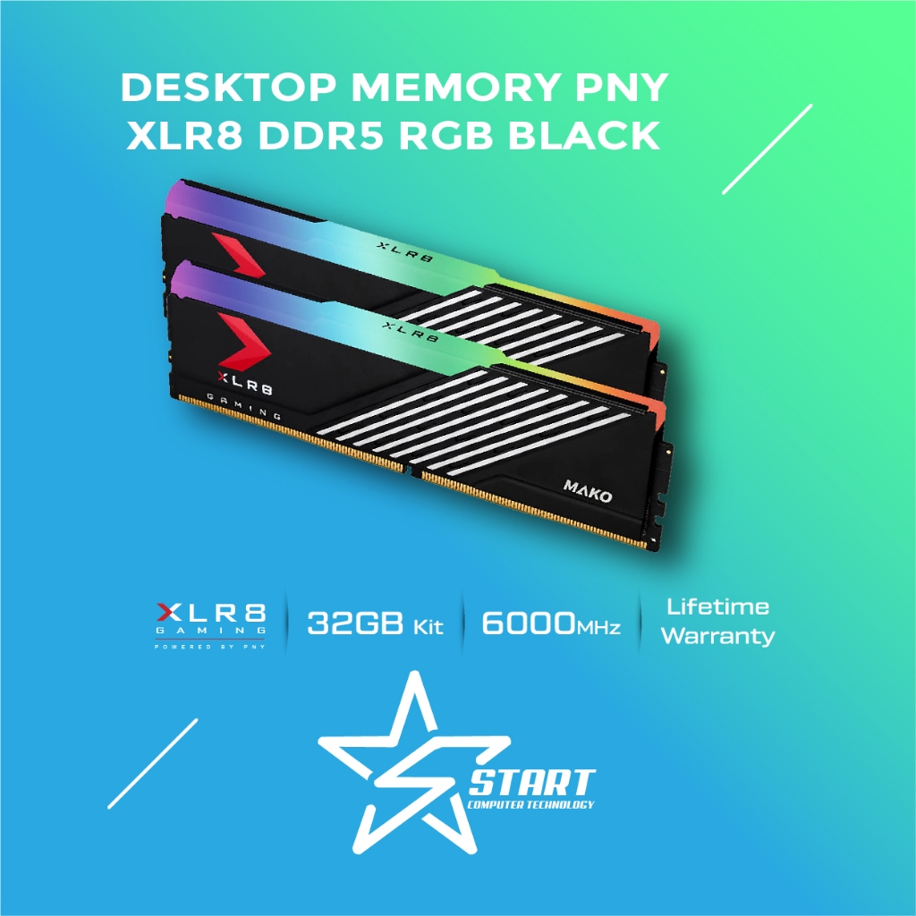 Jual RAM LONGDIMM PNY MAKO RGB BLACK XLR8 32GB (16GBx2) DDR5 6000MHz ...