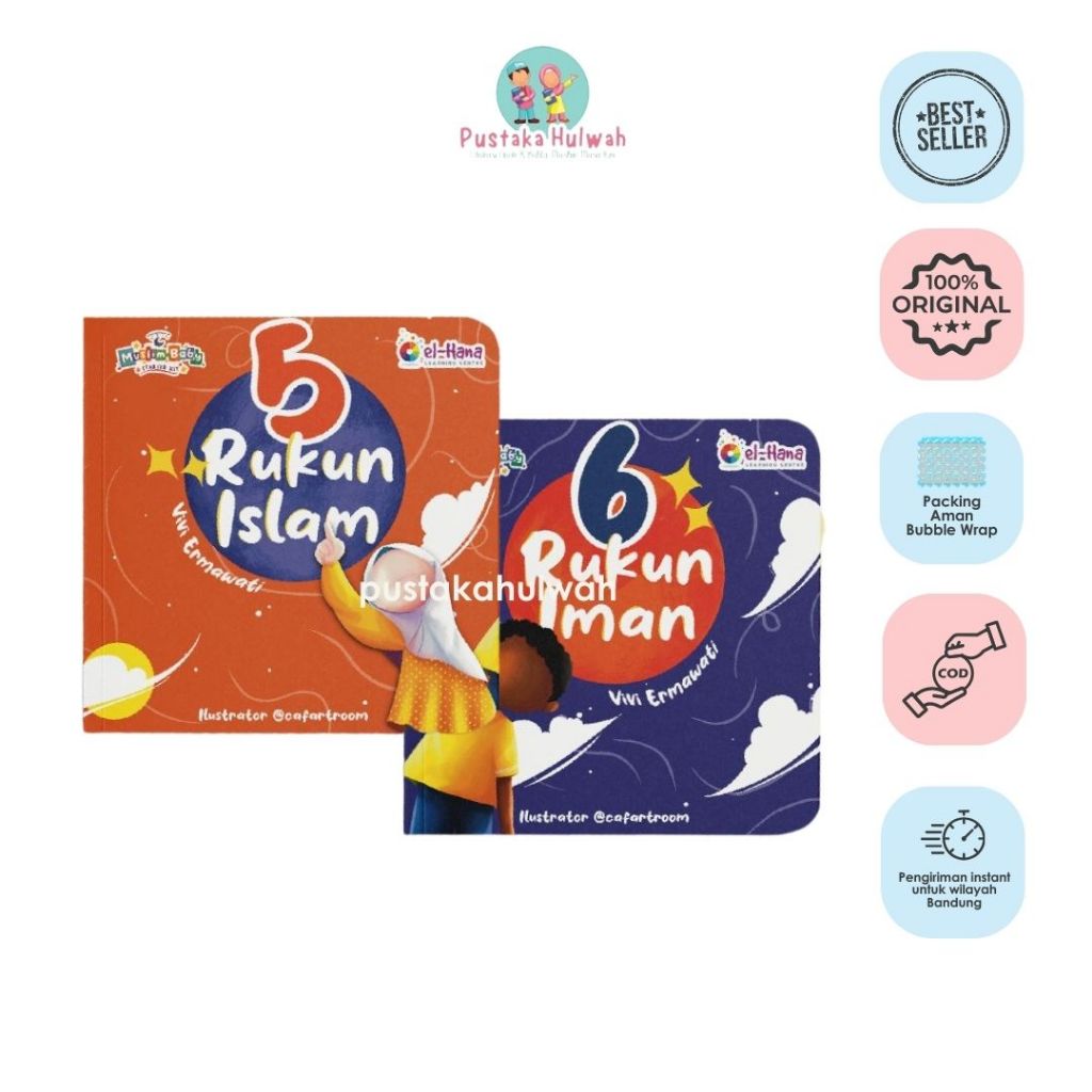 Jual Boardbook 5 Rukun Islam 6 Rukun Iman - Muslim Baby Starter Kit ...