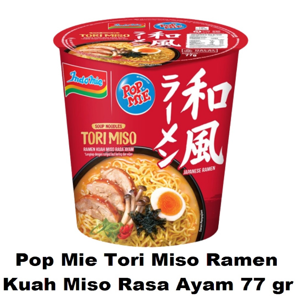 Jual Pop Mie Tori Miso Cup Ramen Kuah Miso Rasa Ayam 77 gr - Pop Mi ...