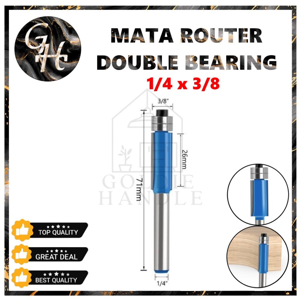Jual Mata Router Profile Bits Mata Router Double Bearing 1/4" 6mm 8mm ...