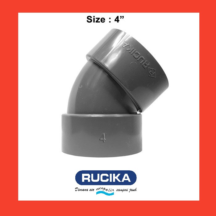 Jual Rucika Elbow / Knee / L / Keni Polos 45 Fitting PVC D 4 " Inch | Shopee Indonesia