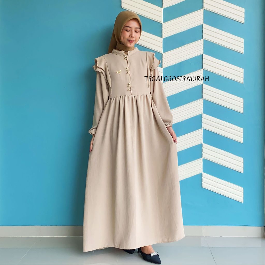 Jual Lotus Dress Crinkle Airflow Busui Friendly | Shopee Indonesia