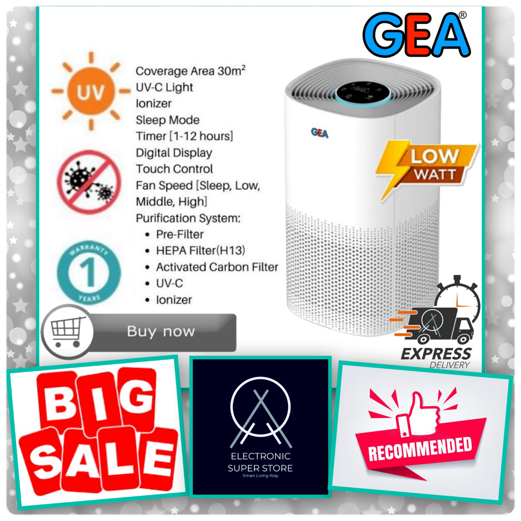 Jual AIR PURIFIER GEA KJ255F KJ 255F 255F UV-C SUPER VIRUS KILLER HEPA ...