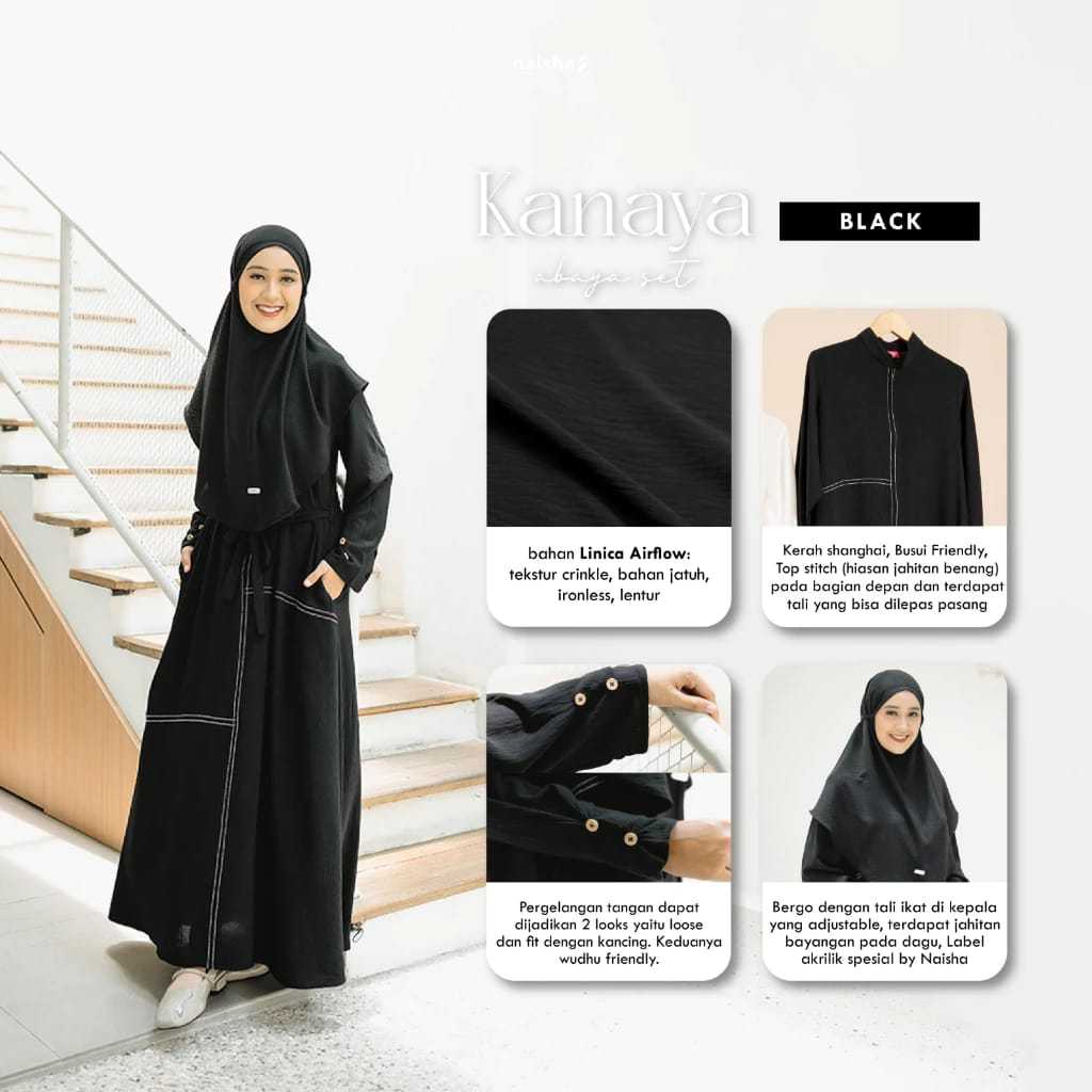 Jual NAISHA OFFICIAL - Kannaya Abaya SET | Abaya SET - Gamis Premium ...