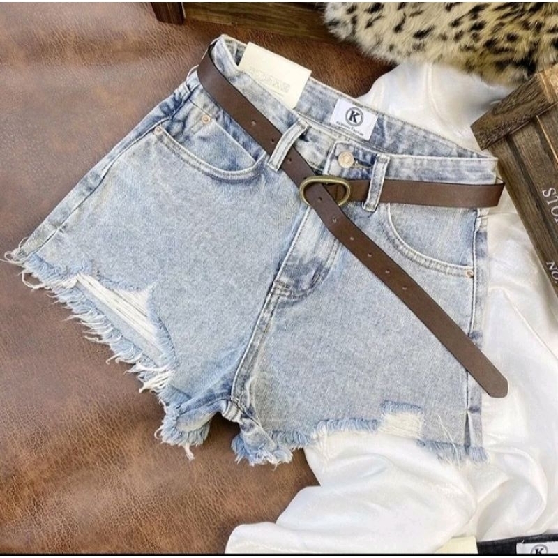 Jual Celana sobek rippet pendek wanita / hot pants jeans korean style high weist | Shopee Indonesia