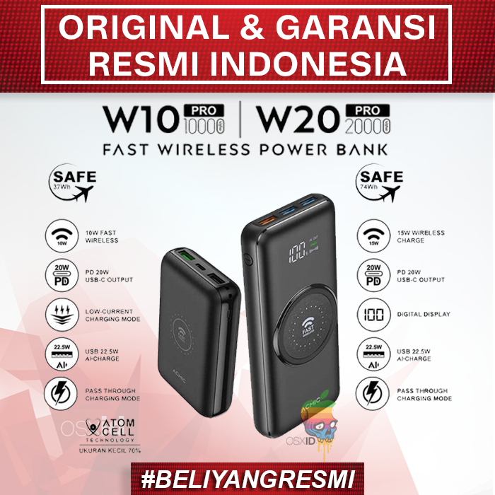 Jual Powerbank ACMIC W10PRO / W20PRO Fast Wireless AiCharge PowerBank QC4 + PD + VOOC | Shopee ...