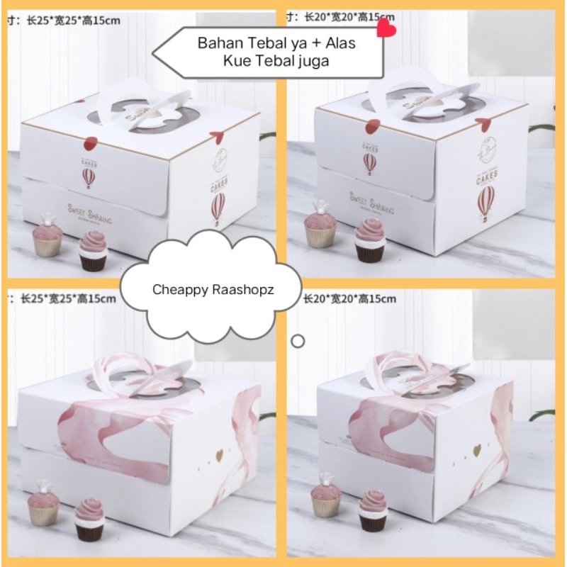 Jual Premium Box kue 20x20 x15cm box kue 25x25 x15cm box bolu natal box ...