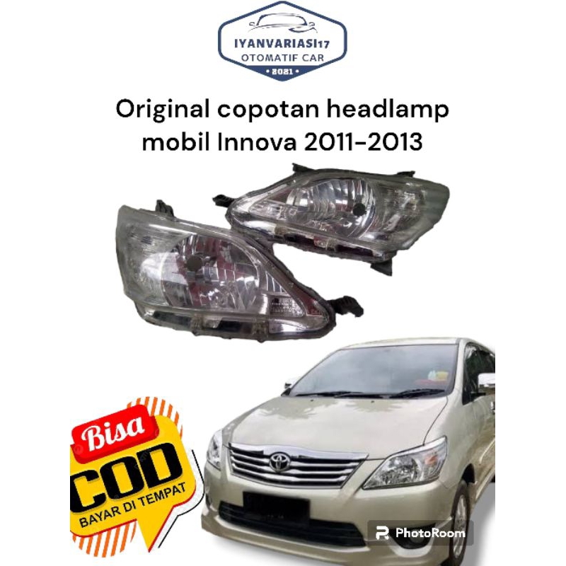 Jual Original copotan headlamp mobil Innova luxury tahun 2011-2012-2013 ...