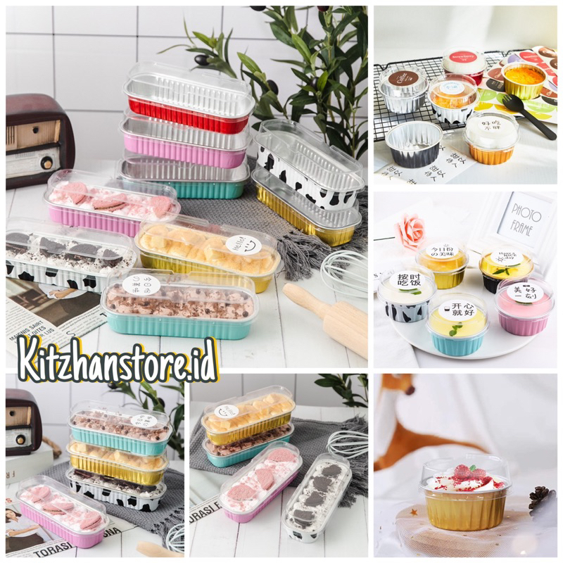 Jual 10pcs PREMIUM aluminium foil cup kue korean dessert box cup kotak ...