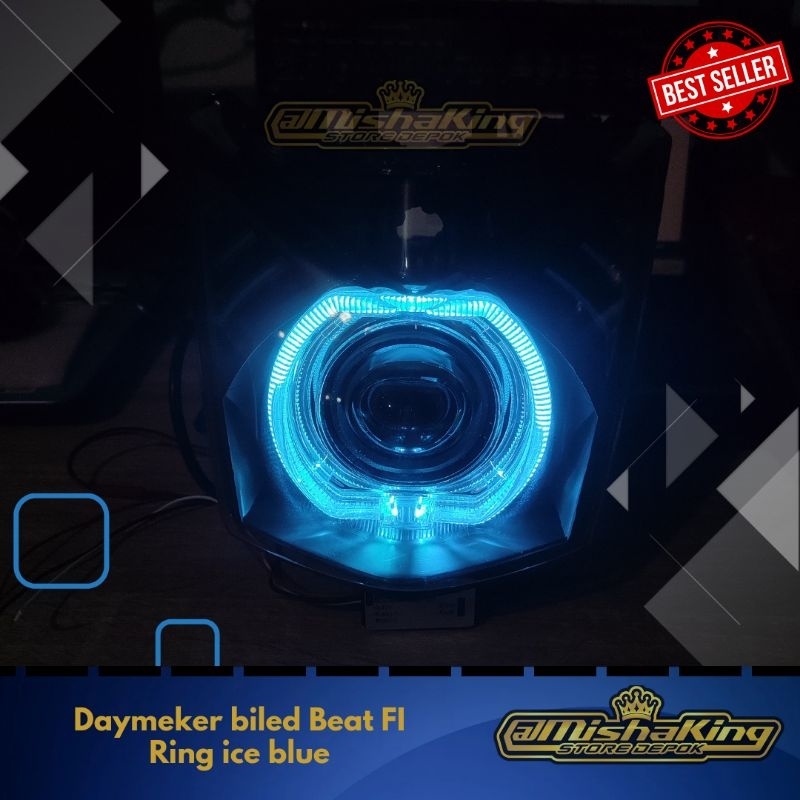 Jual lampu biled beat Fi stater kasar ring ice blue full set A1 ...