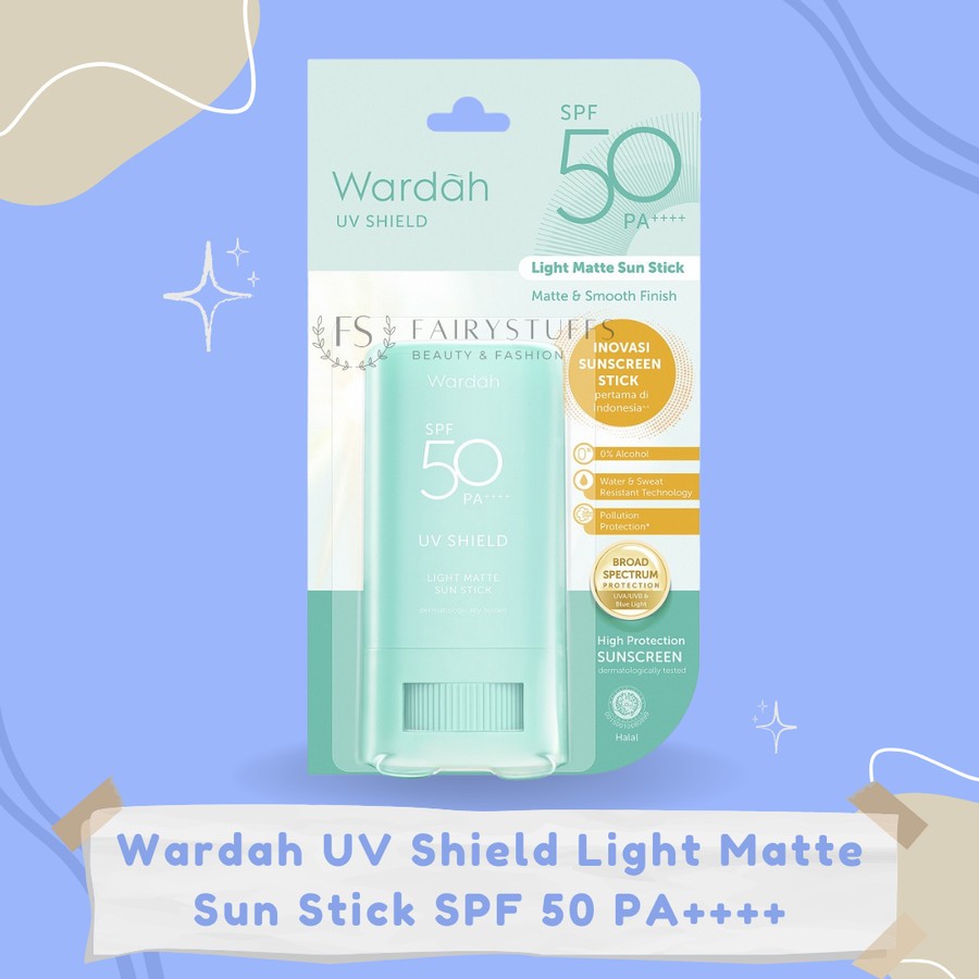Jual Wardah UV Shield Light Matte Sun Stick SPF 50 PA+++ Sunscreen ...