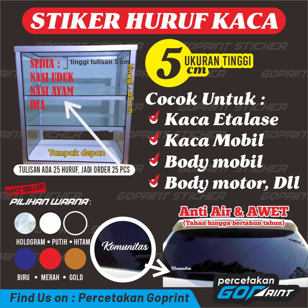 Jual Stiker kaca stiker etalase toko anti air stiker kaca mobil ...