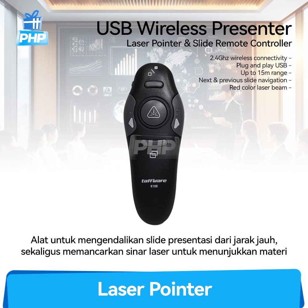 Jual #PHP Wireless Presenter Remote Control & Laser Pointer 2 in 1 USB ...