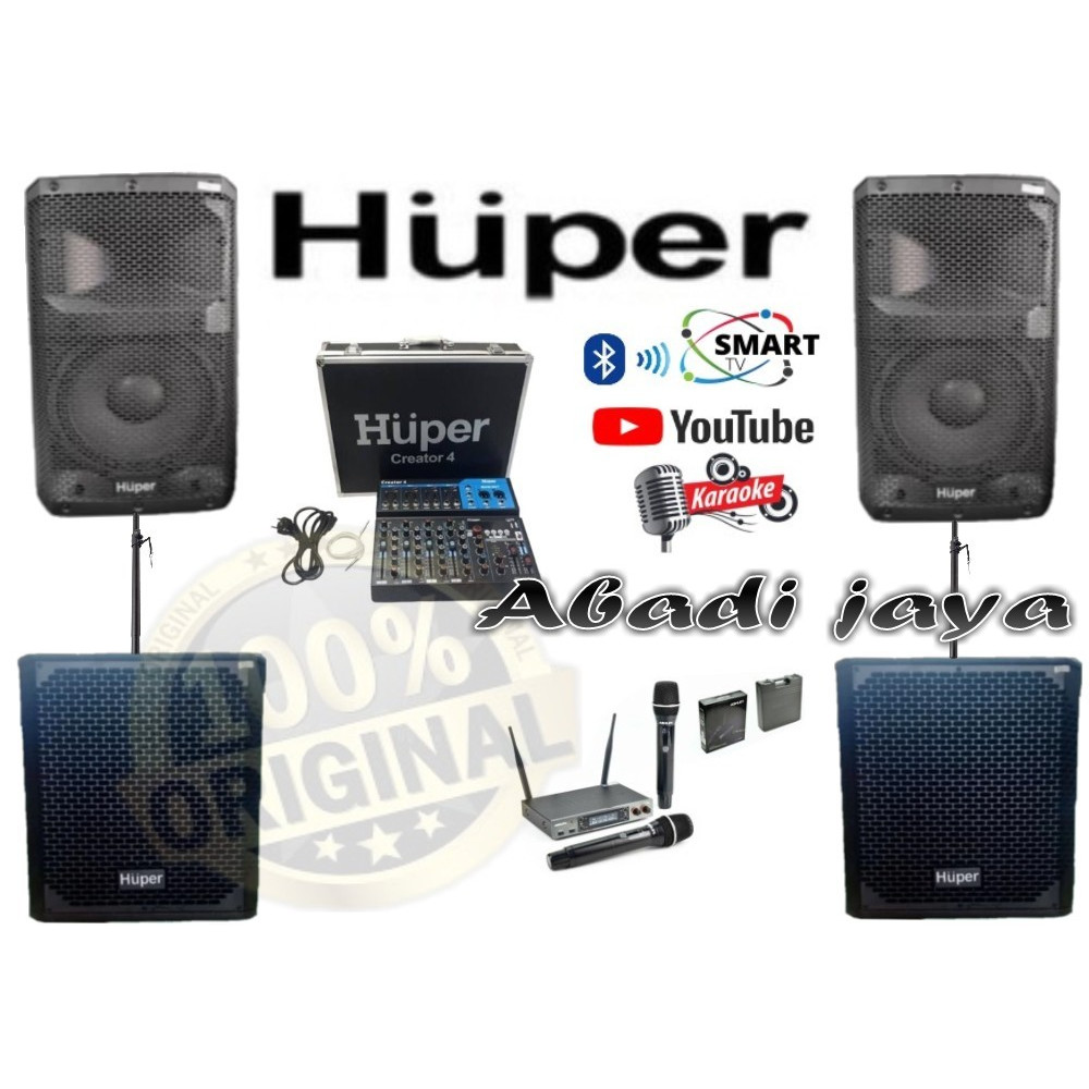Jual paket sound huper js9 10 inch subwoofer huper b12a 12 inch creator ...
