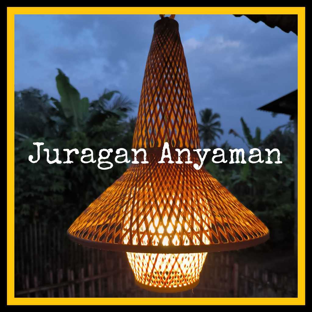 Jual Kap Lampu Gantung Estetik Model H Anyaman Bambu Dekorasi Ruangan ...