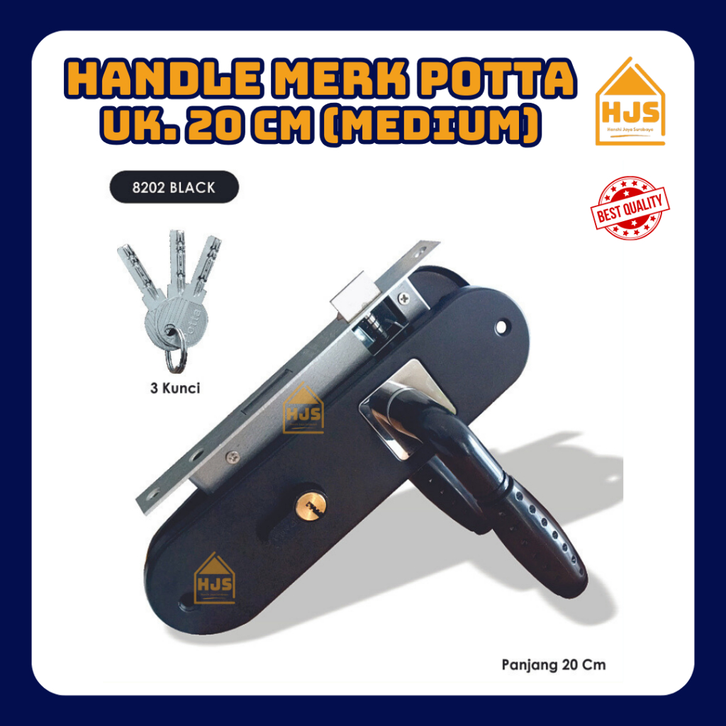 Jual [HJS] Gagang Kunci Pintu / Handle Pintu Komplit Ukuran Tanggung 20 ...