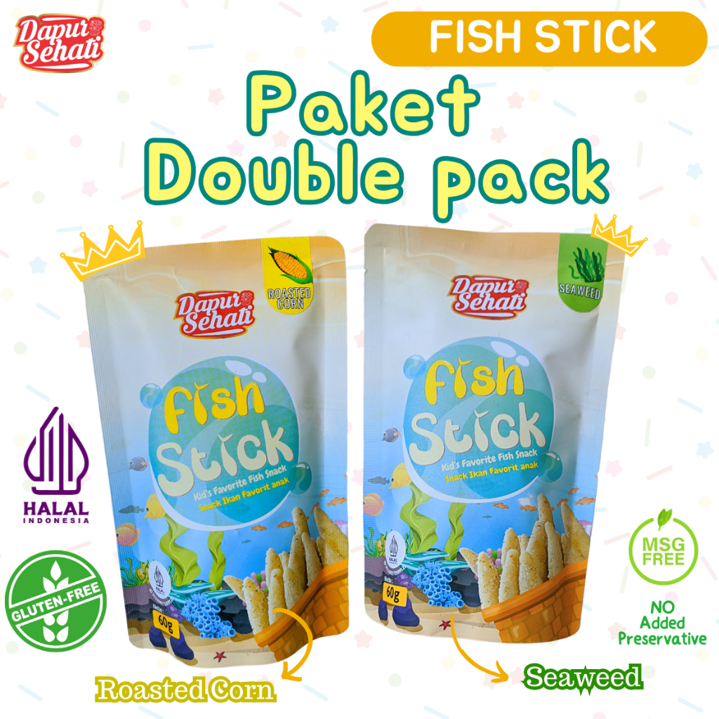 Jual Double Pack FISH STICK Roasted Cron & Seaweed // Snack dari Ikan ...