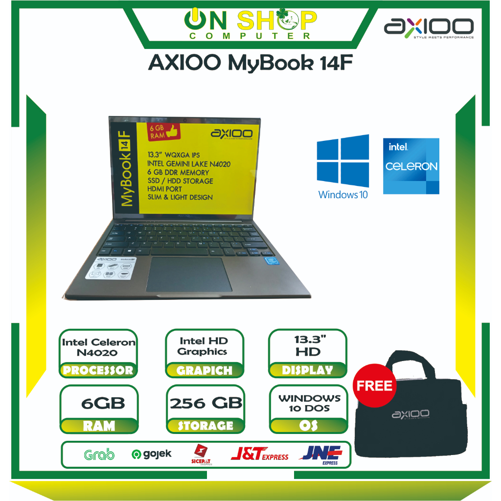 Jual Axioo MyBook 14F Intel Celeron N4020 RAM 6GB SSD 256GB W10-Brown ...