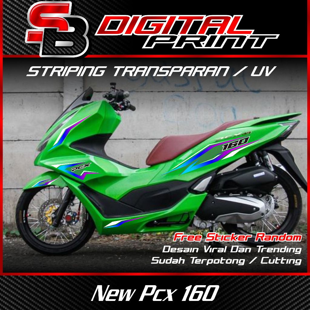 Jual striping transparan pcx 160 - striping custome pcx 160 | Shopee ...