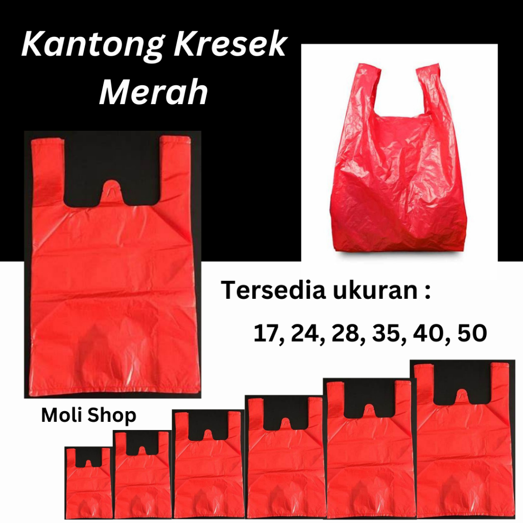Jual Khusus GOSEND/GRAB | Kantong Kresek Merah (semua Ukuran) Kantong ...