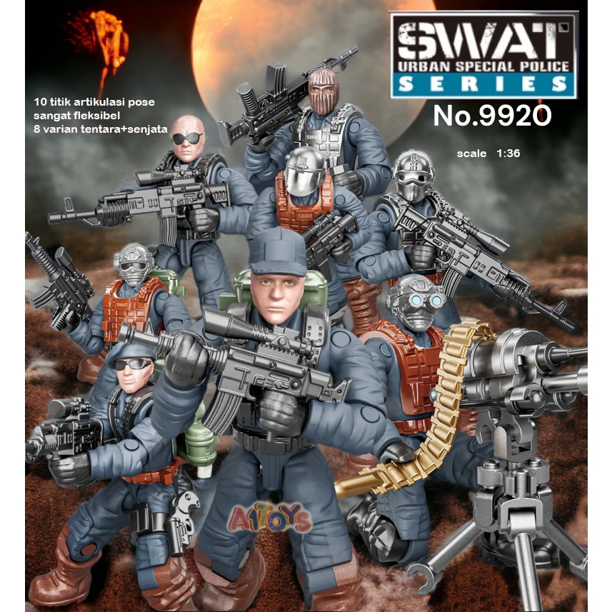 Jual Mainan tentara perang miniatur police set mini figure tenatar WW2 ...