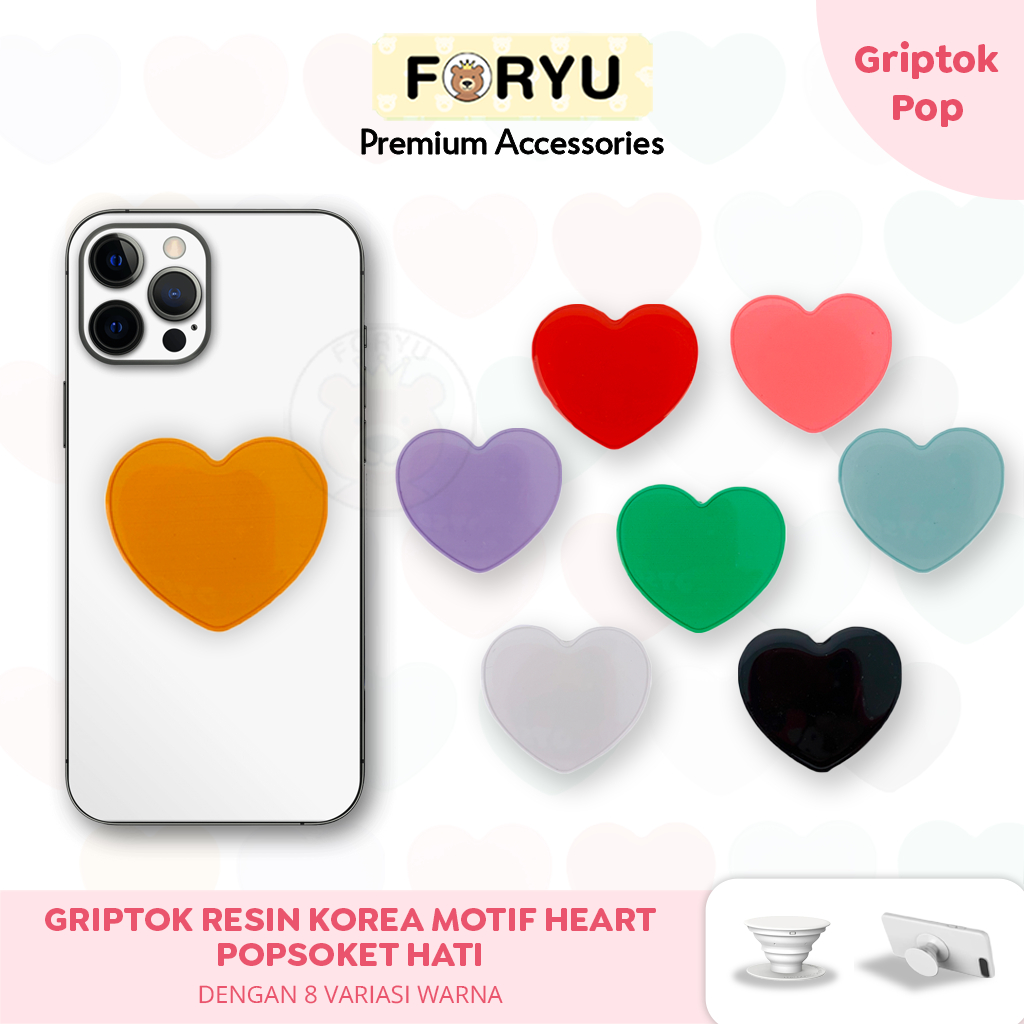 Jual Griptok Resin Hati Pop Soket Love Phone Holder HP Motif Heart | Shopee Indonesia