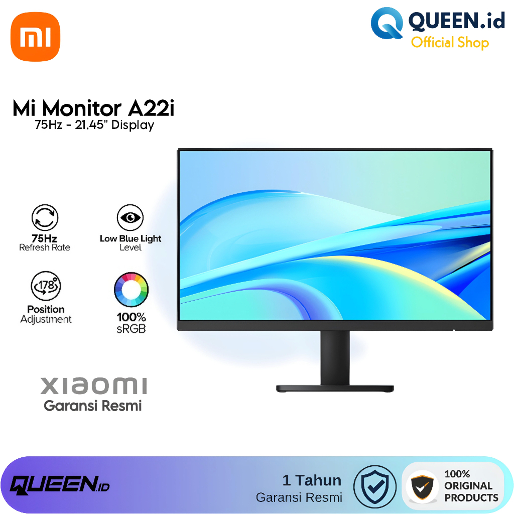 Jual Xiaomi Mi Desktop Monitor LED A22i 22" 1080P 75Hz HDMI Ultra Slim ...
