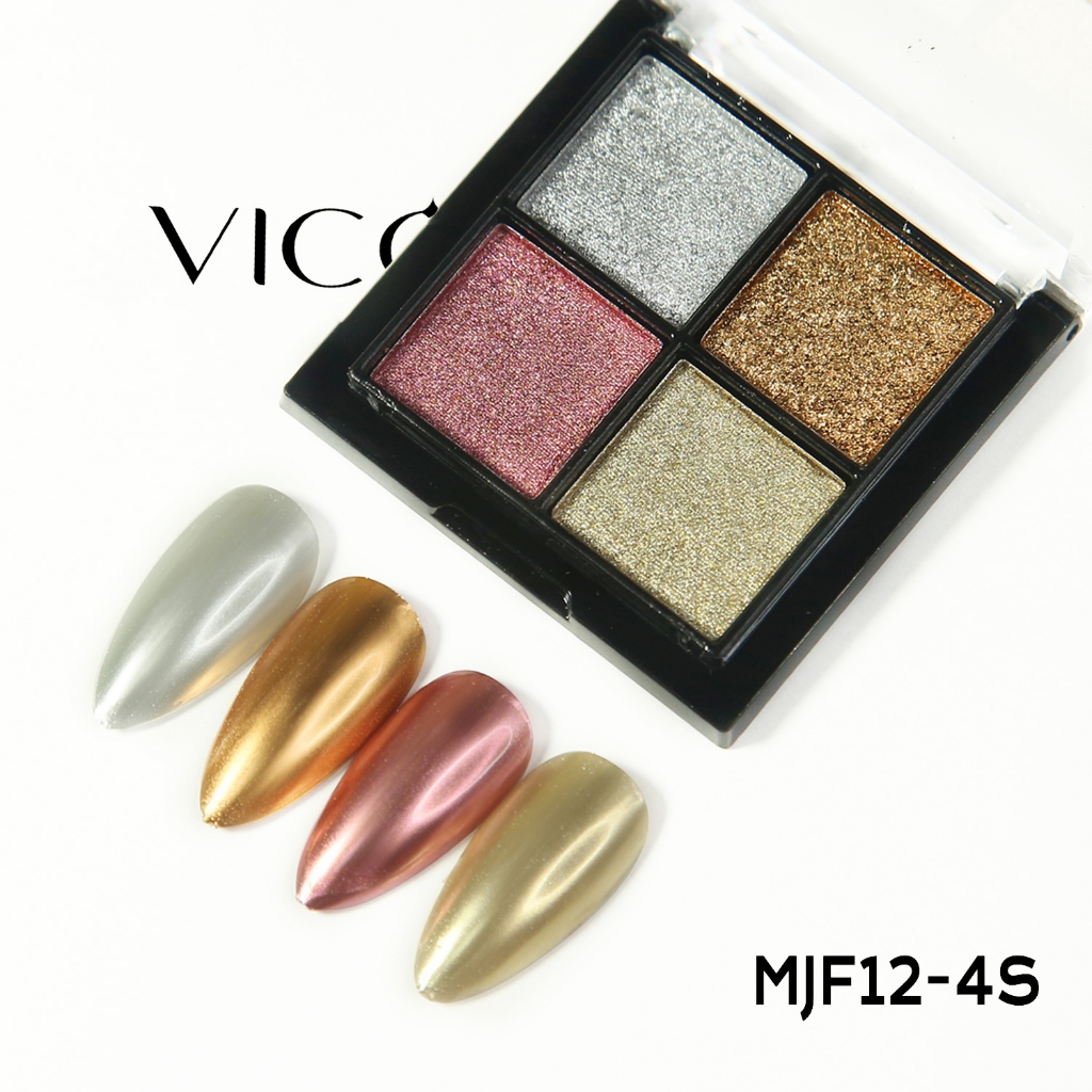 Jual Mirror Powder Set 4 Warna Chrome Compact Padat Nail Art Kutek ...