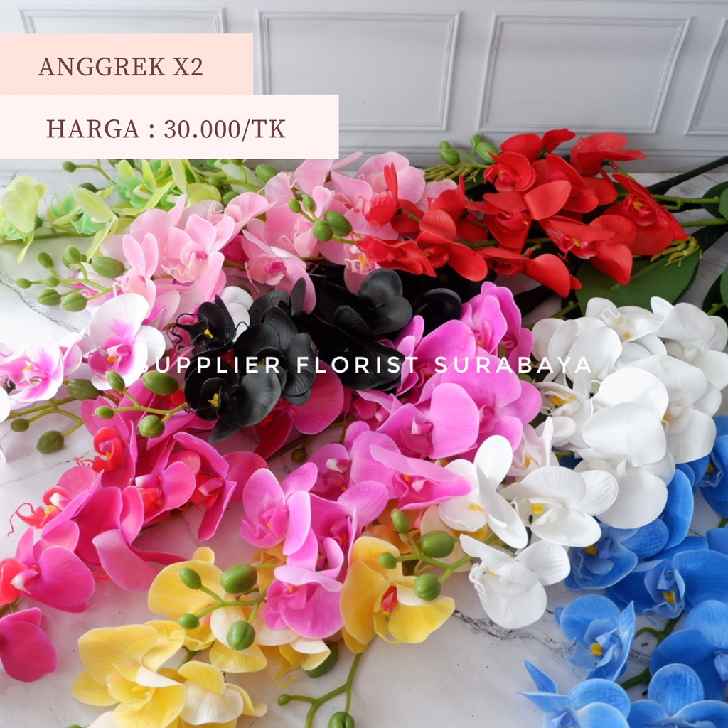 Jual [11 KEPALA] ANGGREK LATEX CABANG 2 ANGGREK PALSU BUNGA ANGGREK ...