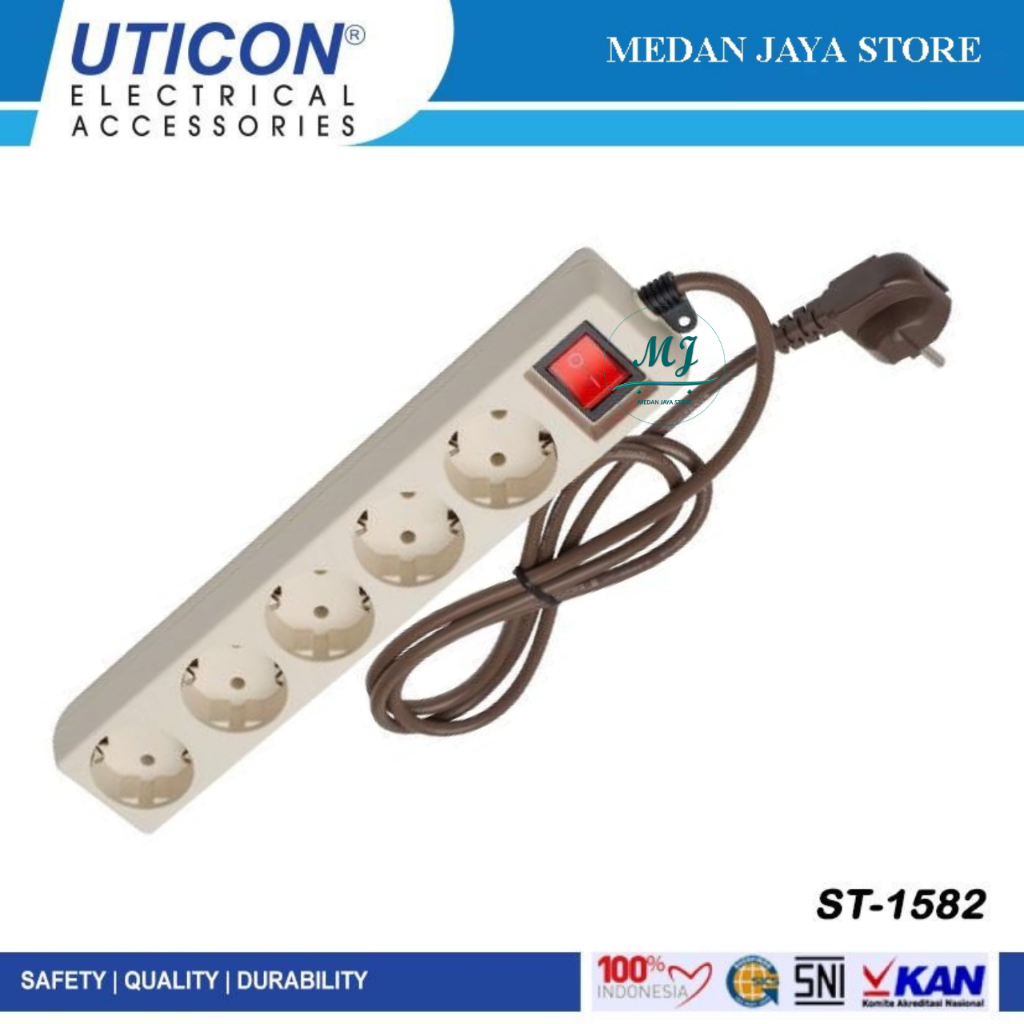 Jual Stop Kontak Uticon Colokan Listrik 5 Lubang Saklar On Off Kabel ...