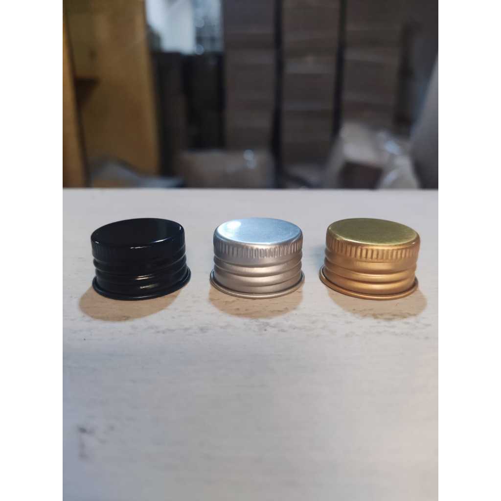 Jual Tutup Ulir Aluminium N28 SIlver Gold Hitam / Tutup Botol Aluminium ...
