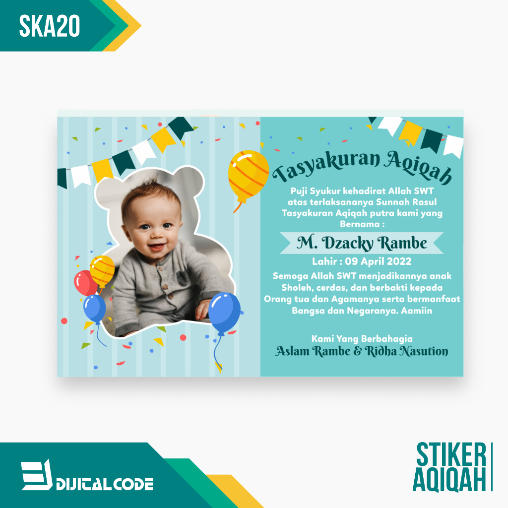 Jual SKA20 Stiker Label Syukuran Aqiqah Kelahiran Anak | Shopee Indonesia