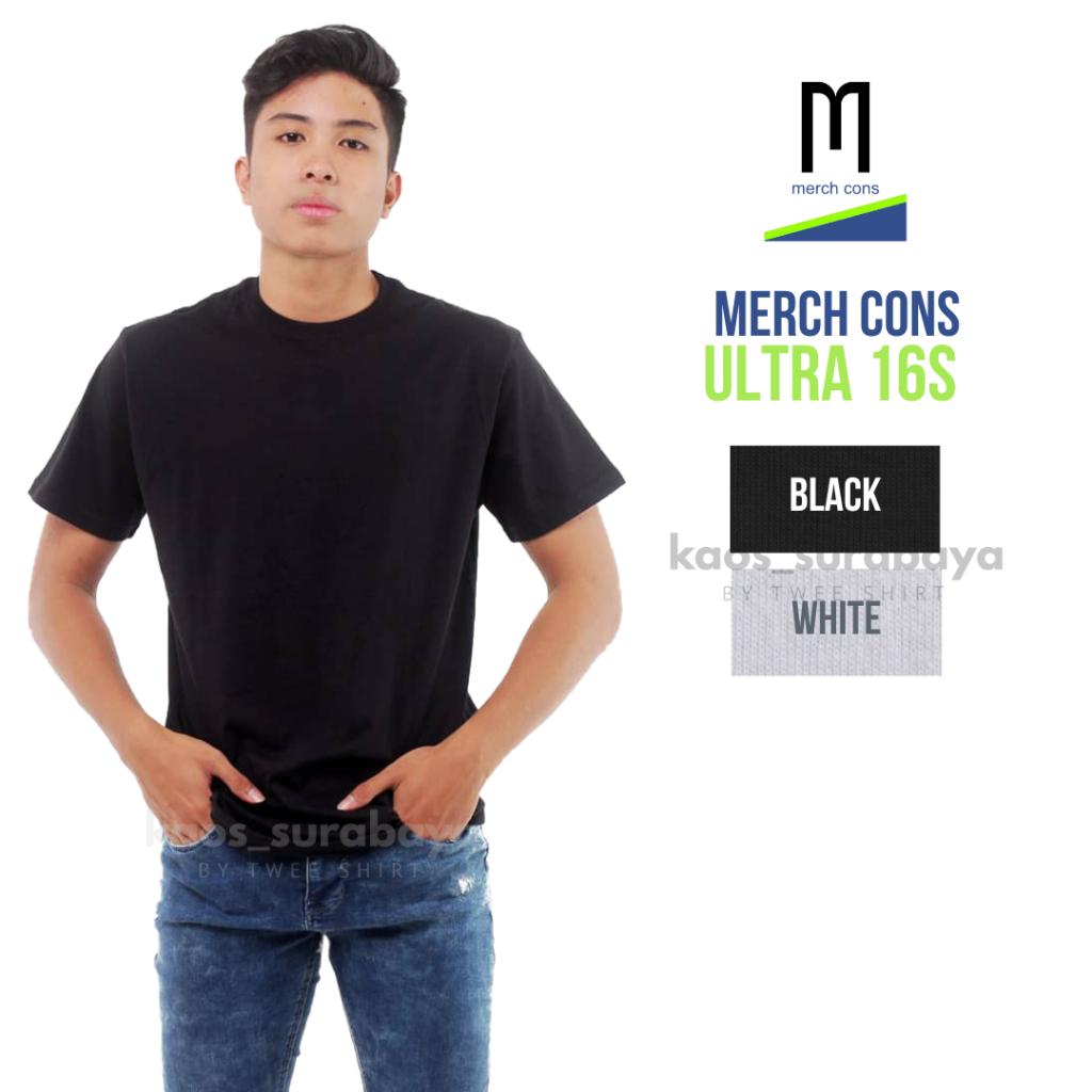 Jual Kaos Polos Cotton Combed 16s Lengan Pendek MERCH CONS ULTRA ...