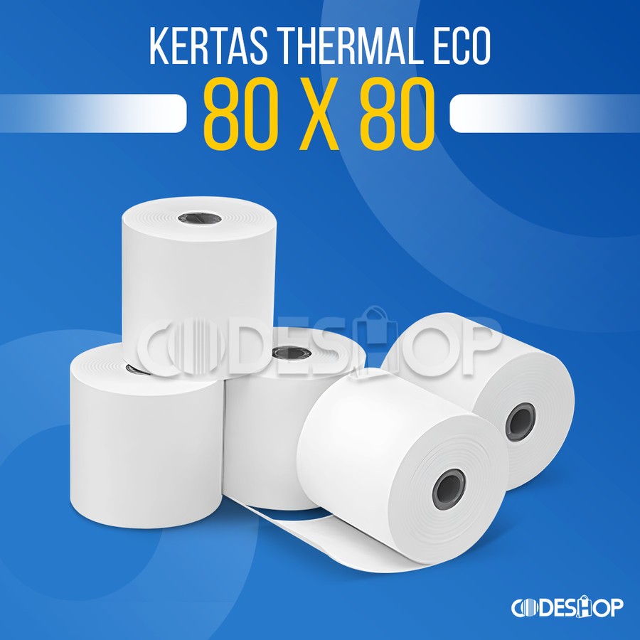 Jual Kertas Thermal Roll ECO 80x80 - 8x8cm Kertas Termal Struk Kasir ...