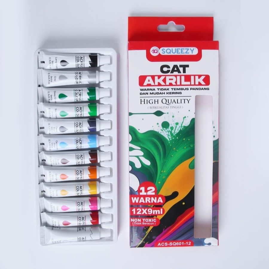 Jual Cat acrylic 12 warna akrilik | Shopee Indonesia