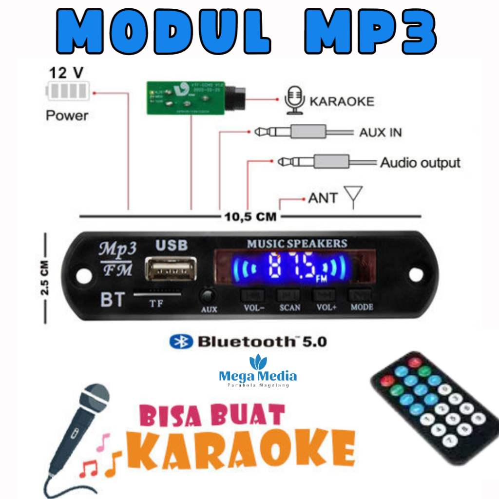 Jual MODUL MP3 BLUETOOTH/ MODUL BLUETOOTH/ MODUL MP3/ BLUETOOTH FM ...