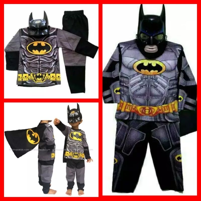 Jual kostum Batman anak 2-10 th free topeng / Baju Cosplay Superhero ...