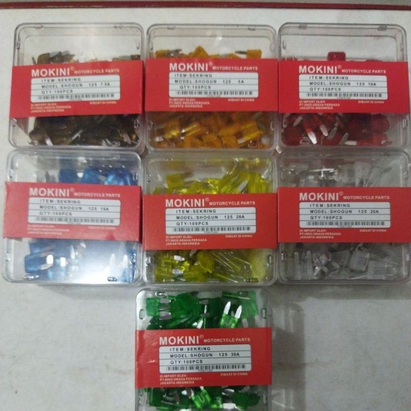 Jual (100 pc)sekring motor mobil sikring kecil mini fuse 5/7,5/10/15/20 ...