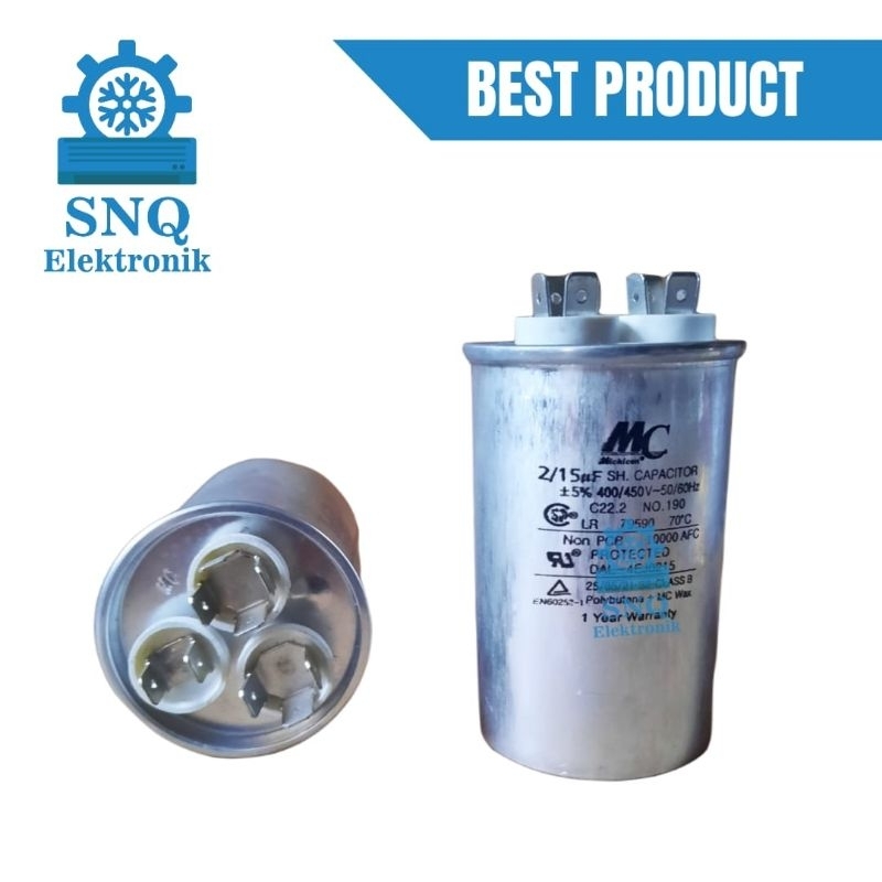 Jual Capasitor AC 1/2 PK 15/2 uf MC 3 kaki / Kapasitor AC 1/2 PK untuk semua merk AC | Shopee ...