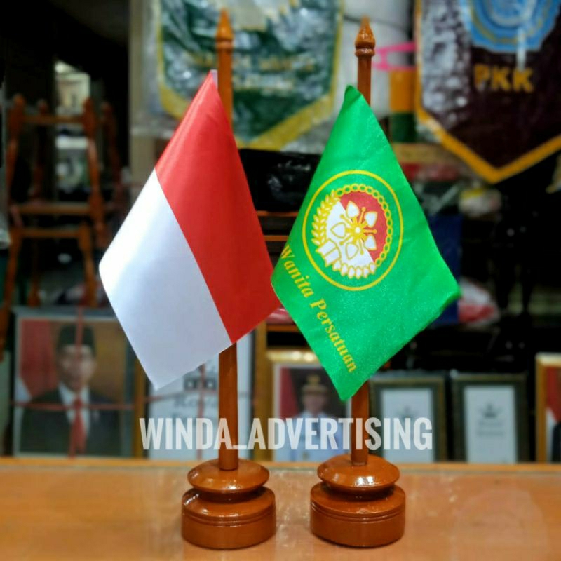 Jual Bendera Meja DWP Dharma Wanita Persatuan dan Bendera Meja + Tiang ...