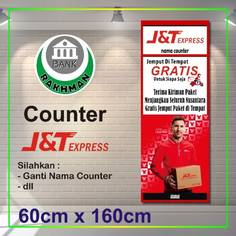 Jual SPANDUK BANNER AGEN J&T UKURAN 60CM X 160CM | Shopee Indonesia