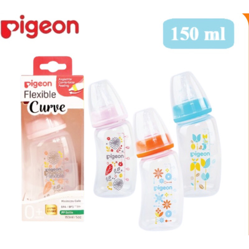 Jual Pigeon Flexible Curve PP Clear Bottle 150ml Botol Susu Melengkung ...