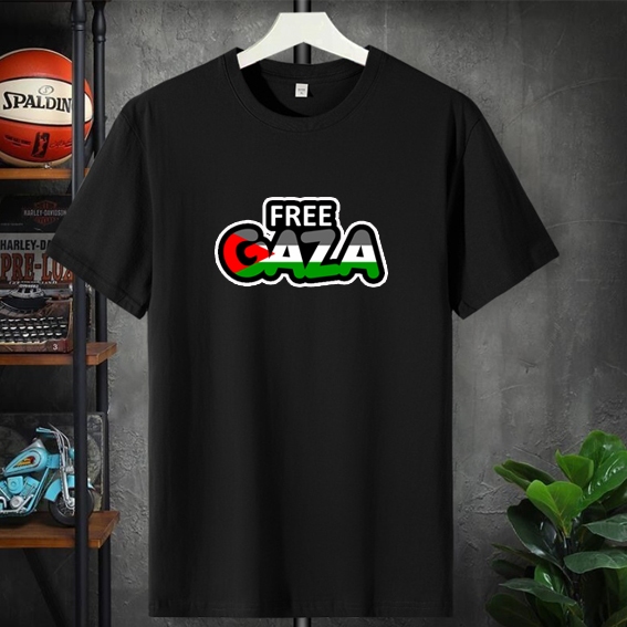 Jual KAOS PALESTINA SAVE GAZA PALESTINA/COD KAOS CUSTOM/KAOS HITAM ...