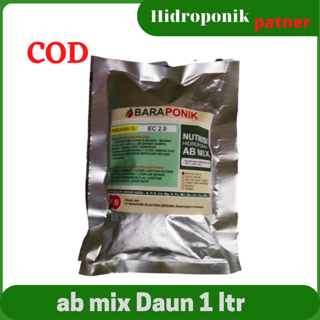 Jual Pupuk Ab mix nutrisi hidroponik sayuran daun 1 liter | Shopee ...