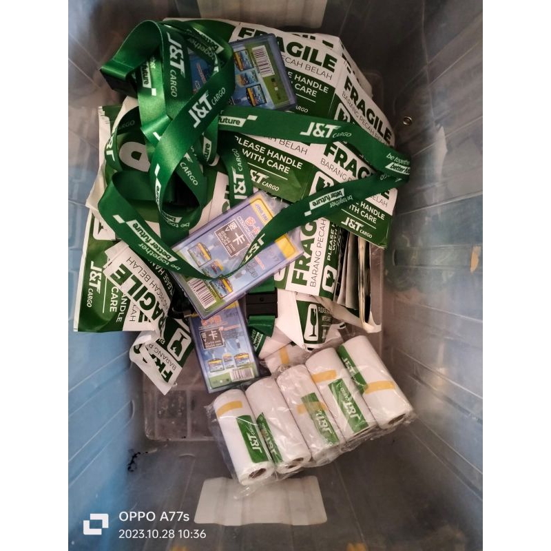 Jual 10 ROL KERTAS RESI DAN STIKER JNT CARGO | Shopee Indonesia